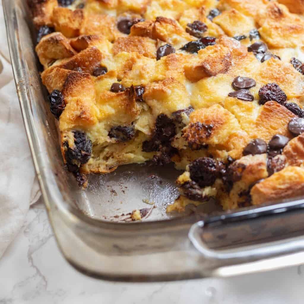 Dark Chocolate and Cherry Bread Pudding