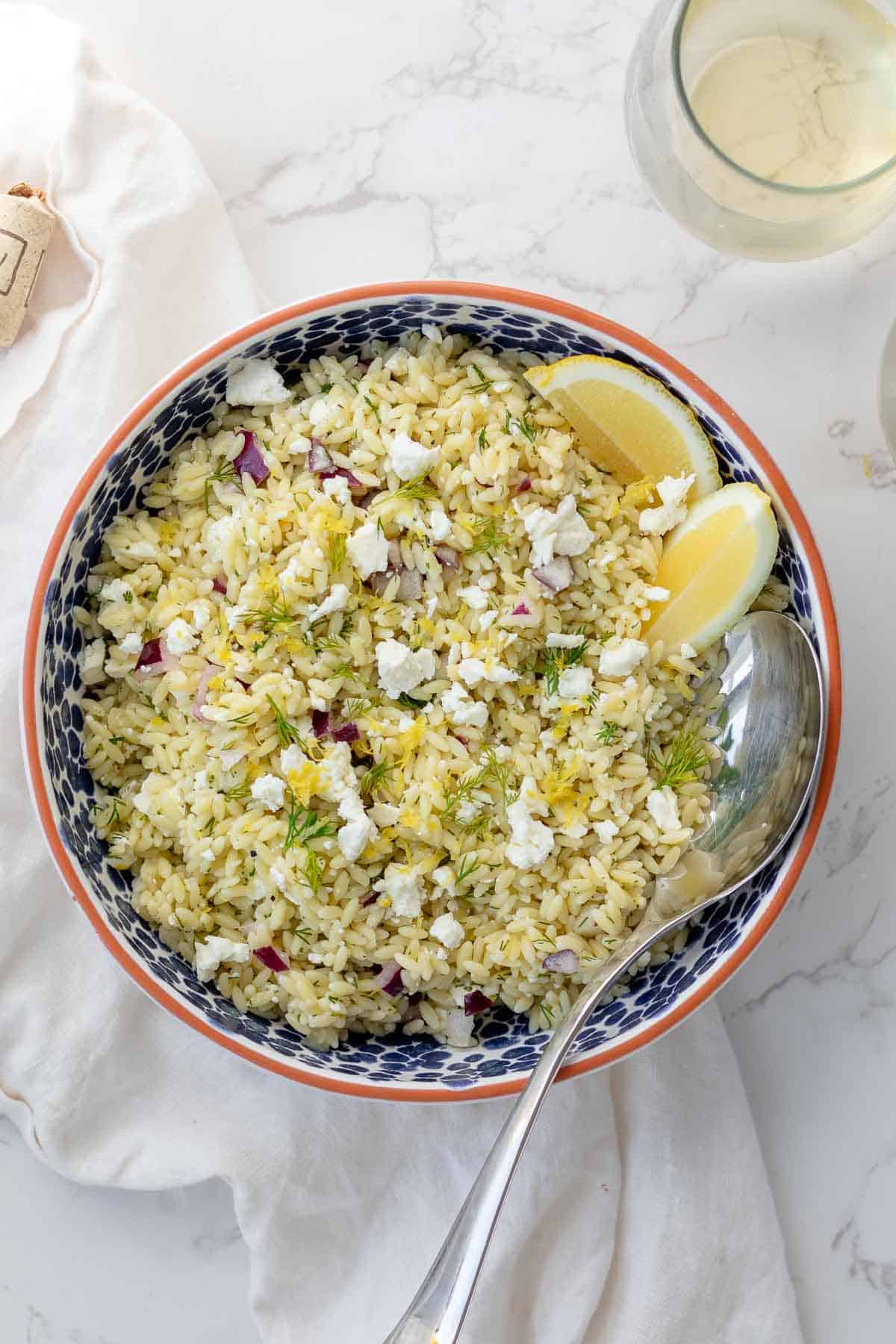 Simple Lemon Orzo Salad with Feta