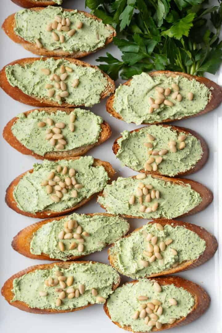 Herb Whipped Goat Cheese Crostini